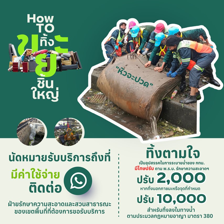 กรุงเทพมหานคร นัดทิ้ง นัดเก็บ ขยะชิ้นใหญ่ วันที่ 15 – 16 มีนาคม 2568